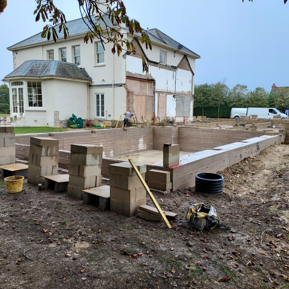 Basement swimming pool.